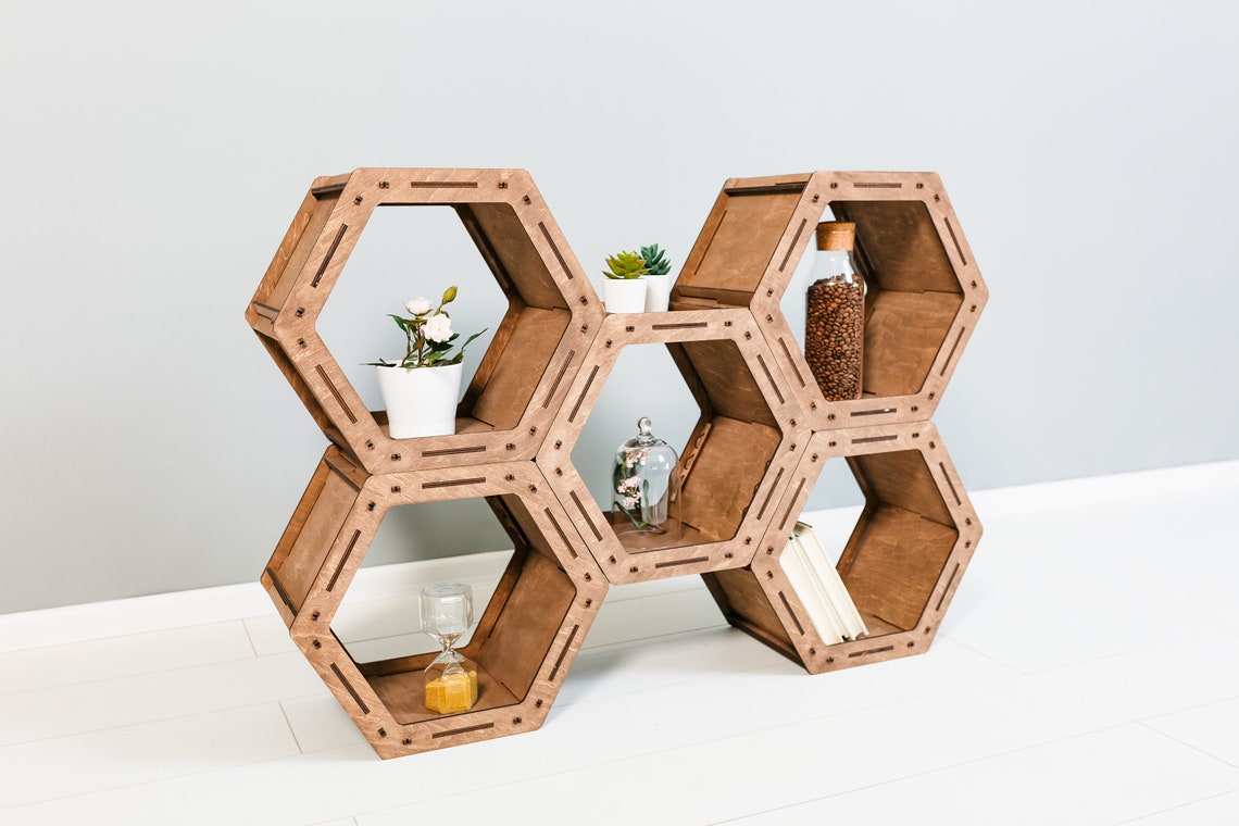 Honeycomb Hexagon Shelves, Loft Shelf, Geometric Shelves, Custom ...