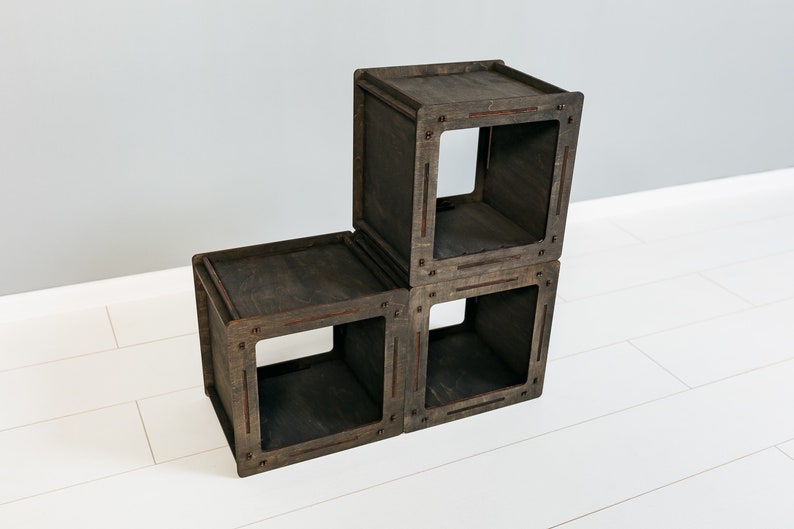 Bookcases Wood Cube Shelf Wood Floating Nightstand Floating | Etsy