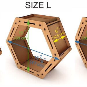 Hexagon Shelves, Wall Beehive Bee Honeycomb Shelf Decor, Large Set of ...