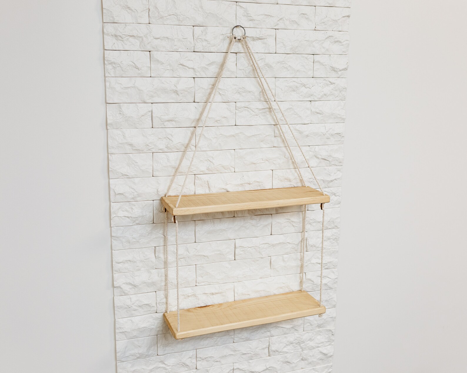 Hanging Shelf Double Floating Shelf Reclaimed Wood Plant - Etsy