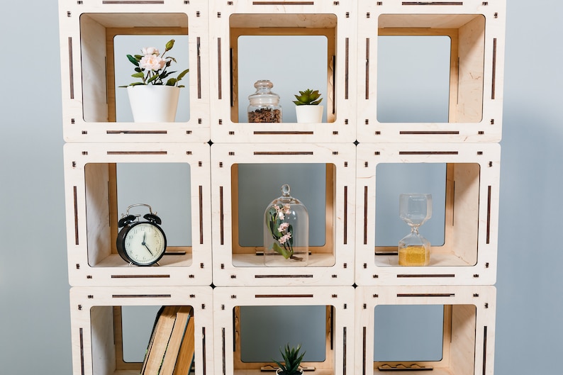 Bookcase with Cabinet Handmade bookcase Room Divider Cube | Etsy