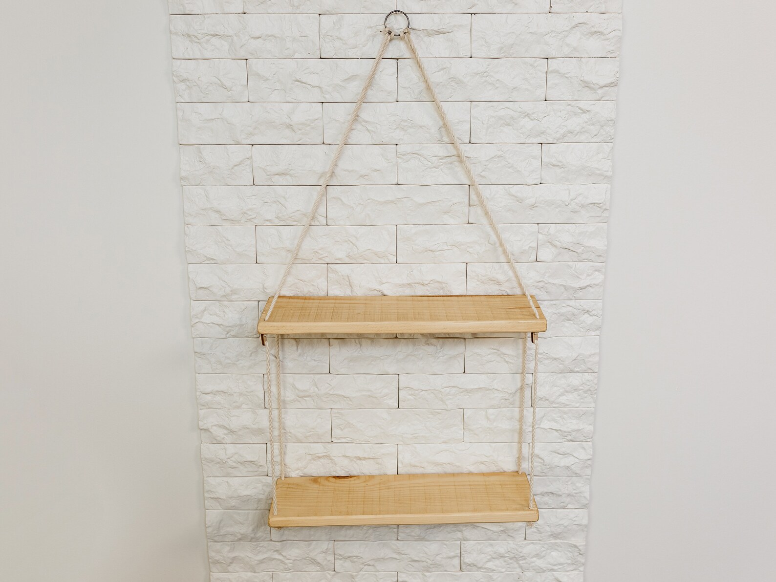 Hanging Shelf Double Floating Shelf Reclaimed Wood Plant - Etsy