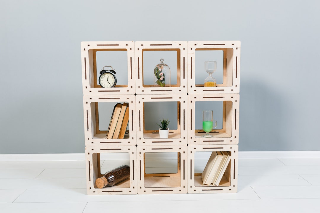 Square Shelves, Loft Shelf, Geometric Shelves, Custom Bookcase ...