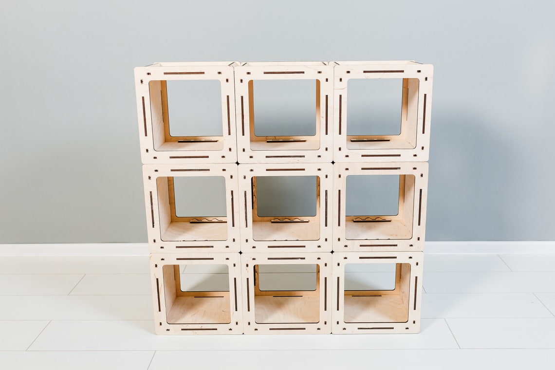 Square Shelves Loft Shelf Geometric Shelves Custom | Etsy