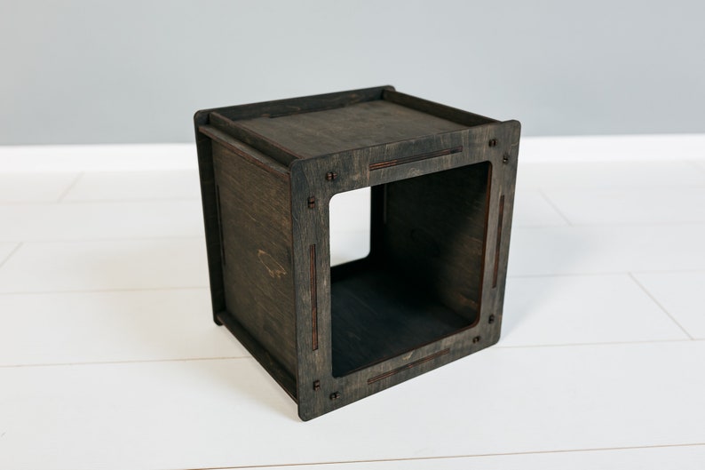 BOOKCASES Wood Stained Box Floating Shelvescube Shelves | Etsy