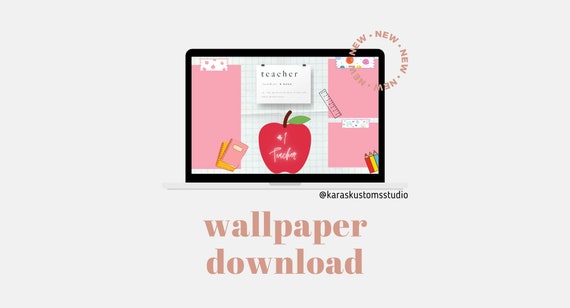 Teacher Desktop Wallpaper Teacher Teacher Wallpaper Teacher | Etsy