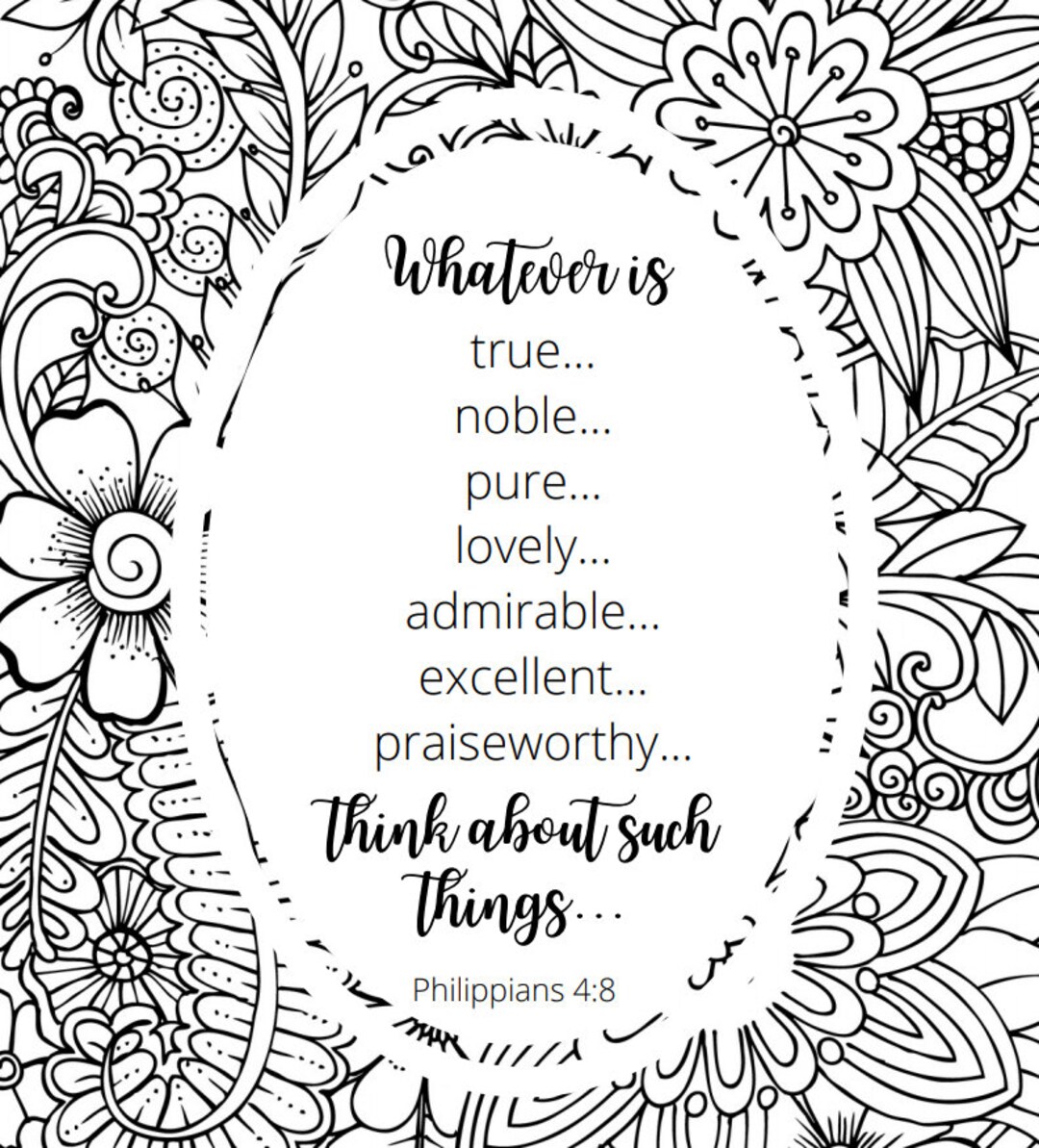 10 Printable Bible Verse Coloring Pages - Etsy