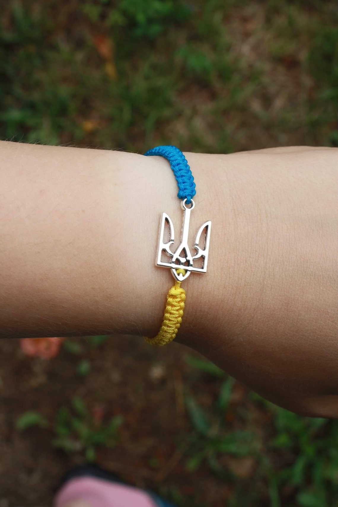 Friendship Bracelet With Ukrainian Trident. Ukrainian Flag - Etsy