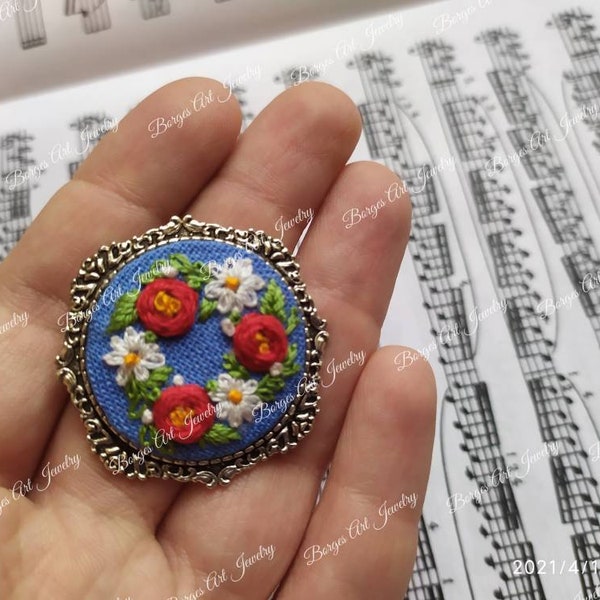Embroidered Brooch - Etsy