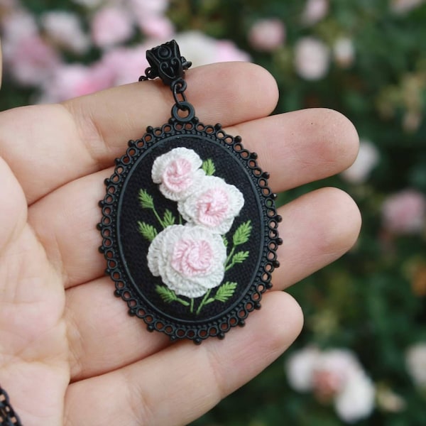 Embroidery Pendant - Etsy