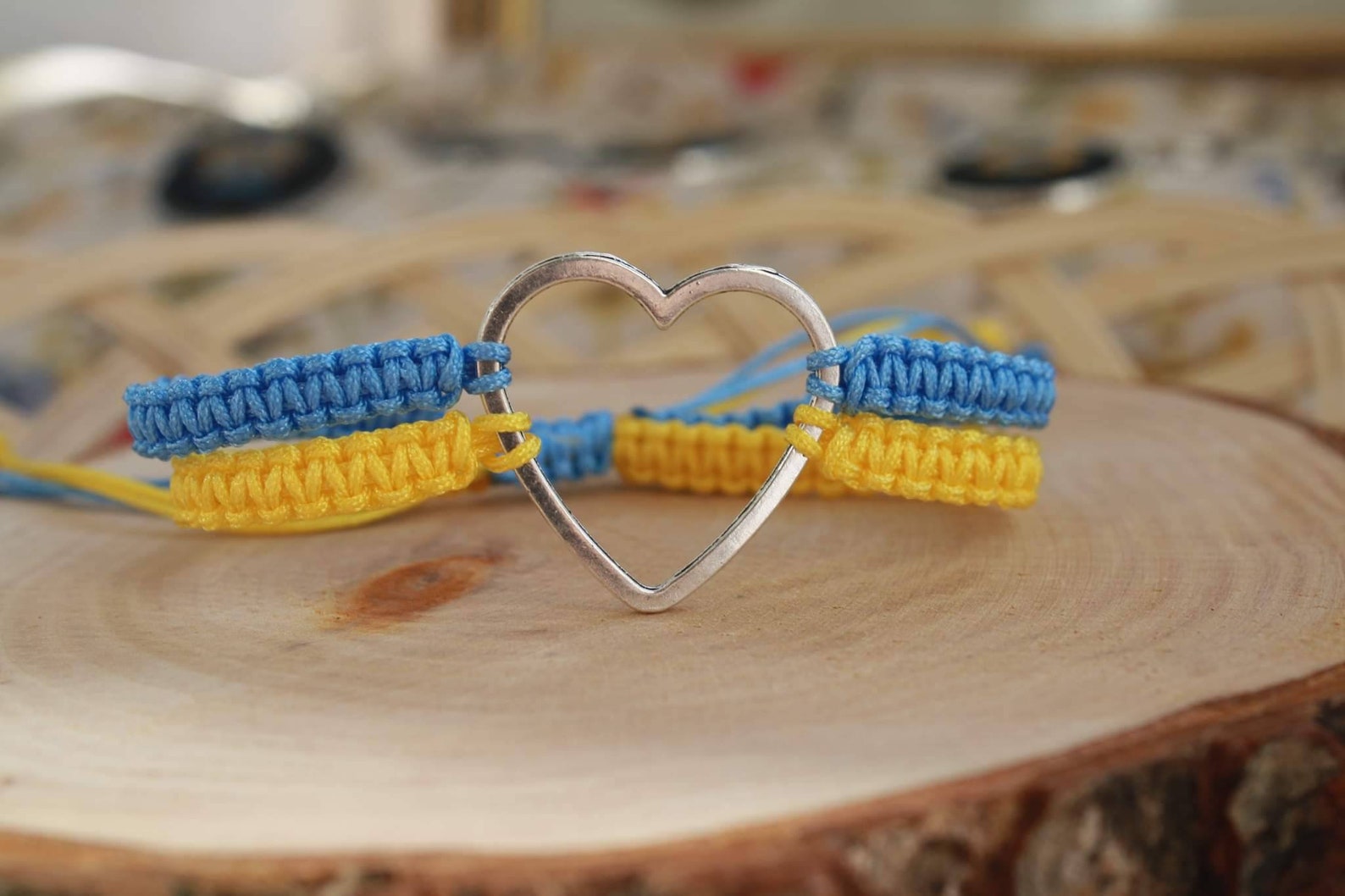 Friendship Bracelet With Ukrainian Trident. Ukrainian Flag Colours ...