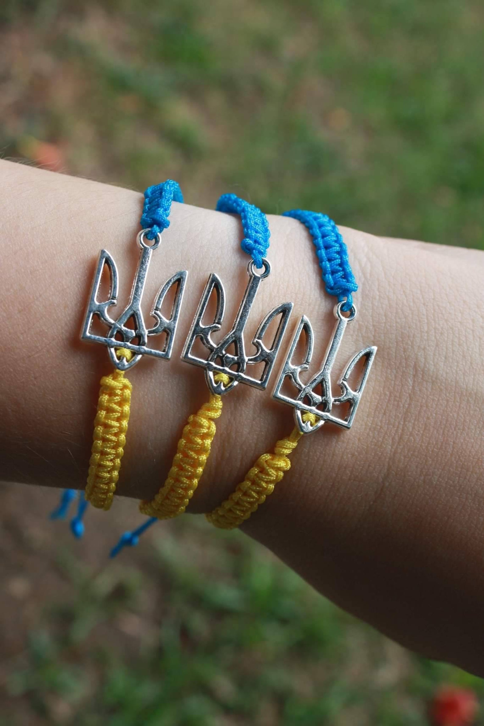 Friendship Bracelet With Ukrainian Trident. Ukrainian Flag - Etsy