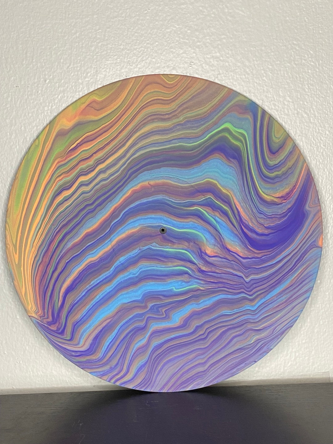 Acrylic Paint Poured Vinyl Record Art, Pastel Drip, 12 Inch - Etsy