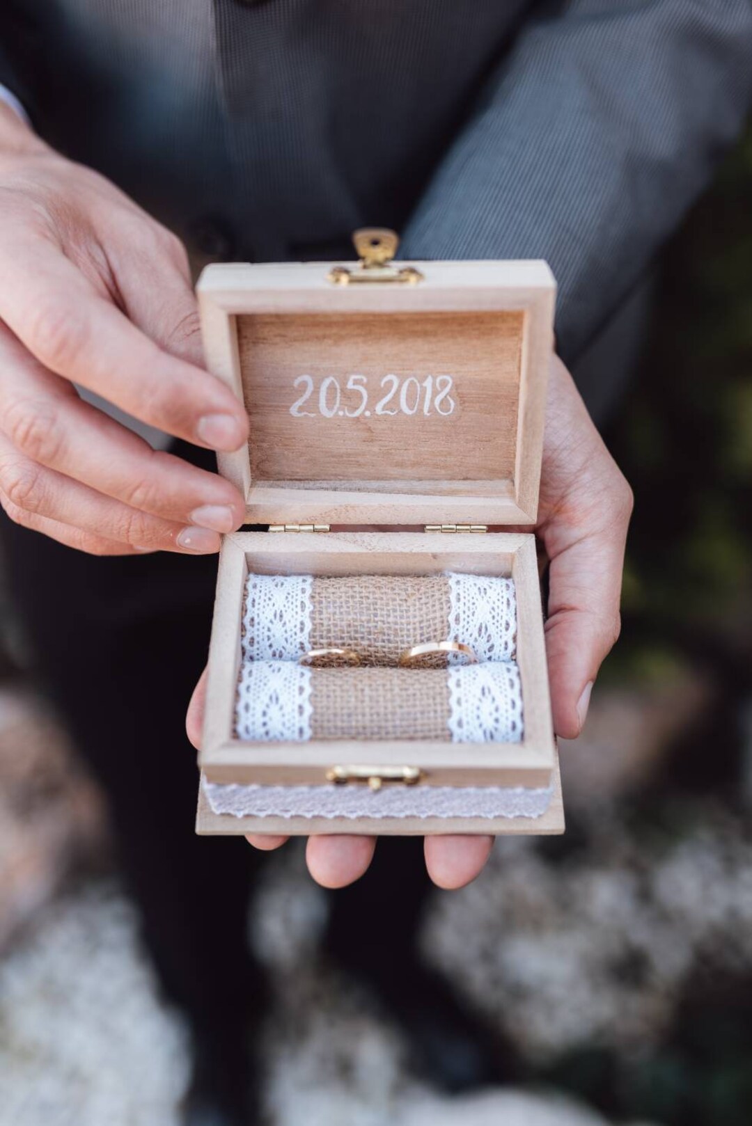 Wooden Box Wedding Rings Wooden Box Alliances Wedding Rings - Etsy