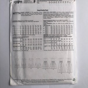 Mccall’s M7774 Sewing Pattern for 2 Different Style Summer Dresses US ...