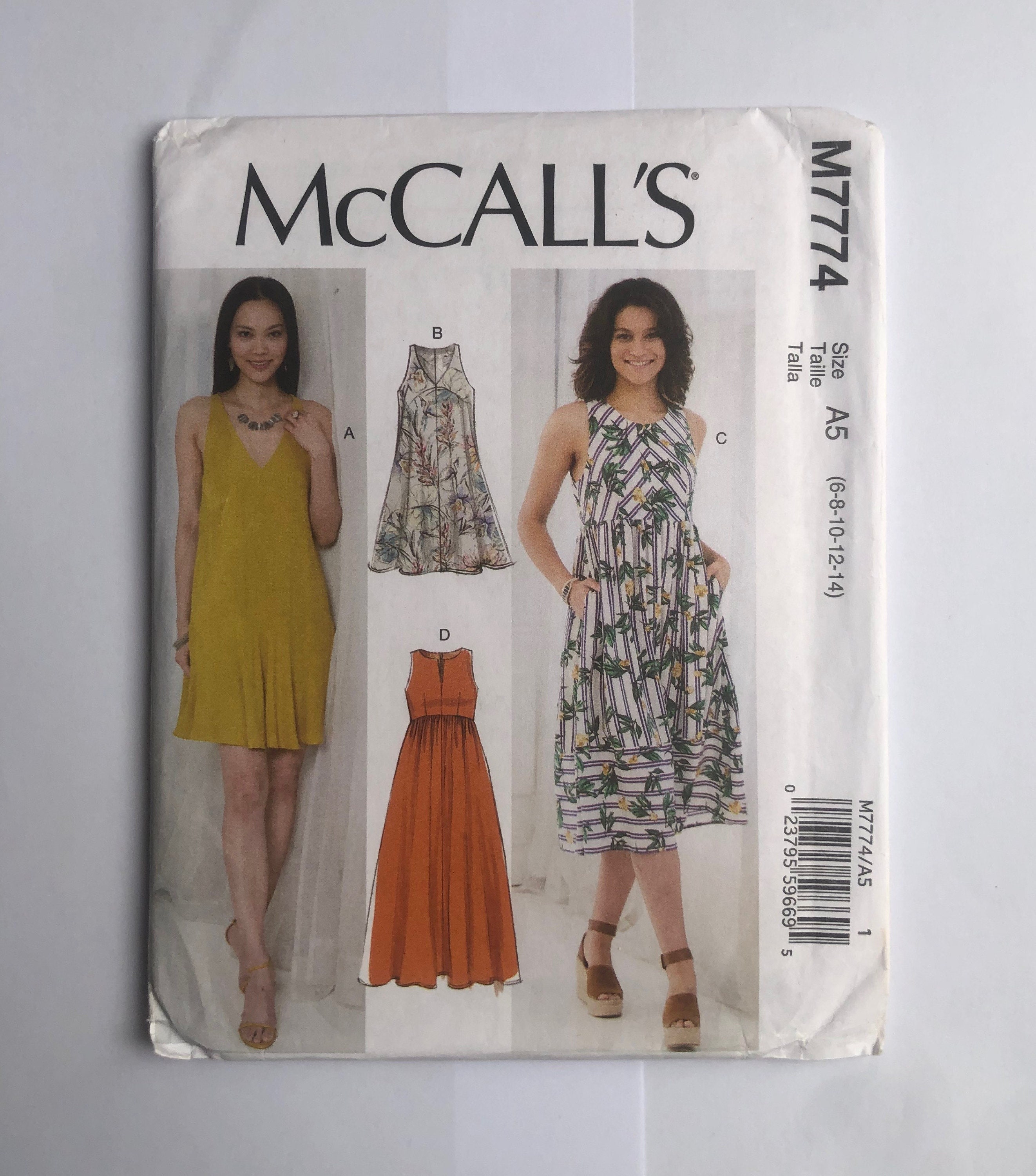 Mccall’s M7774 Sewing Pattern for 2 Different Style Summer Dresses US ...