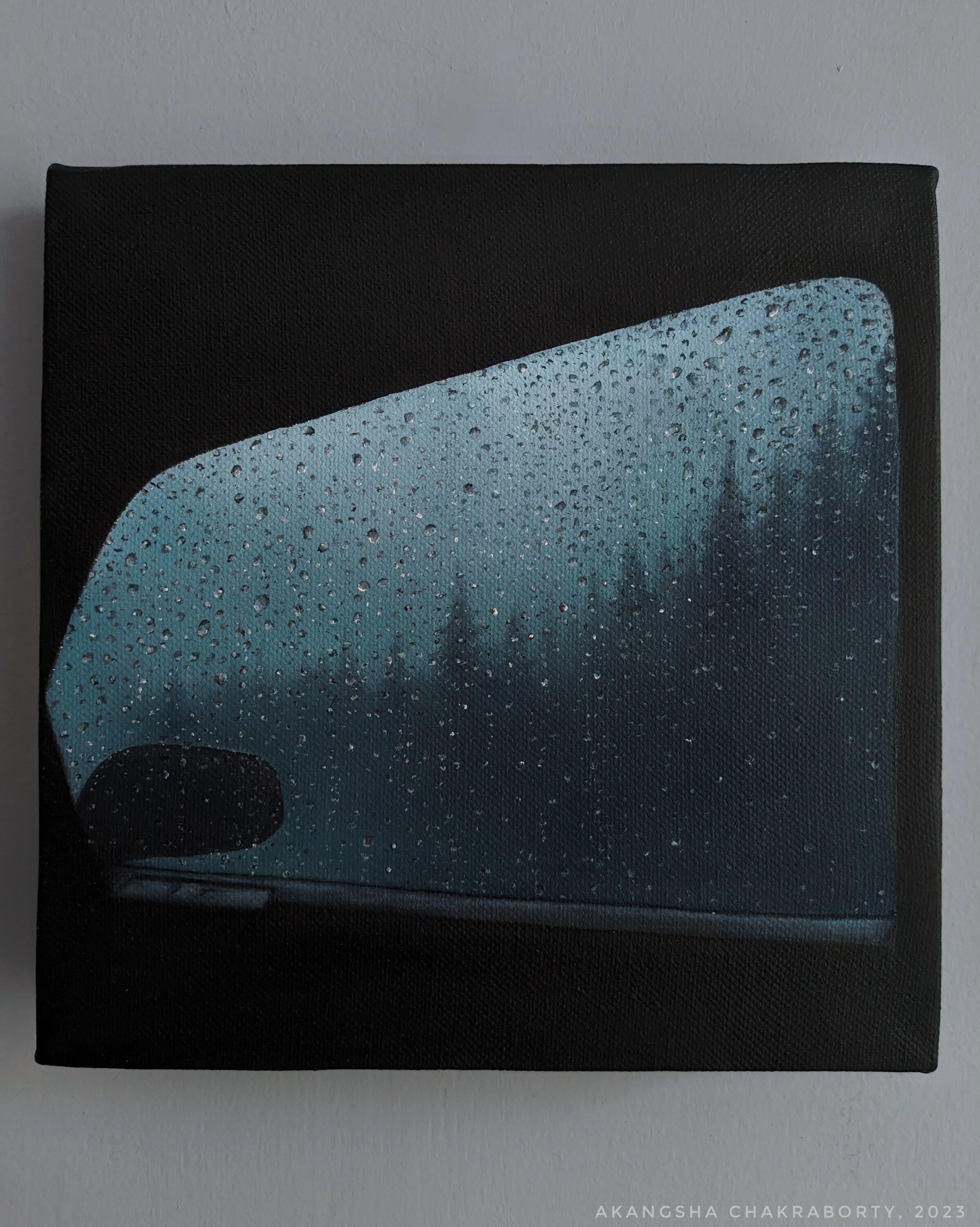Rain Oil Painting Original Calming Mountain Art Misty Forest Painting ...