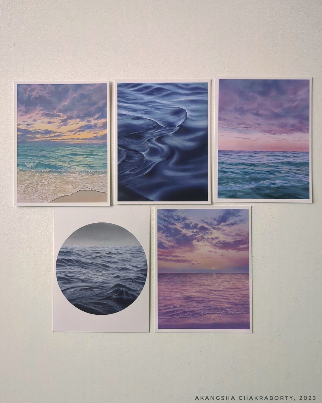 Set of 5 Prints, Mini Print Set of 5, Postcard Print Pack, Ocean Print ...