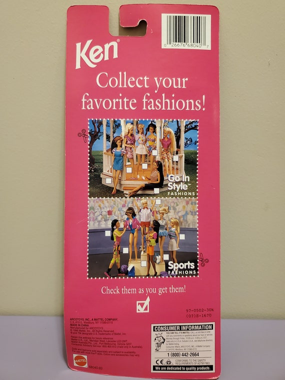 1996 Ken go in style tank and shorts fashion new Doll Clothing Toys ...