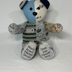 Memory Bear, Baby Clothes Bear, Custom Keepsake, Memorial Bear, Bear ...
