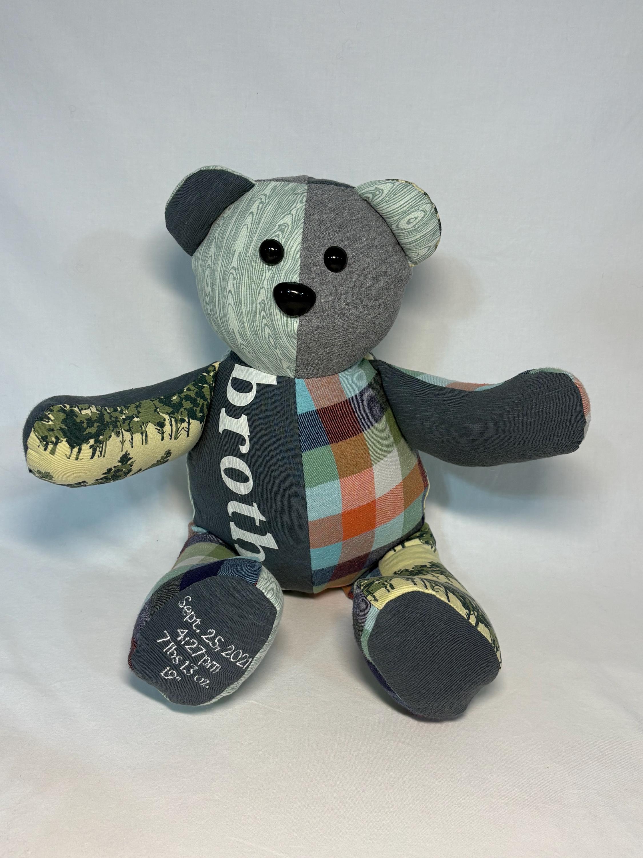 Memory Bear, Baby Clothes Bear, Custom Keepsake, Memorial Bear, Bear ...