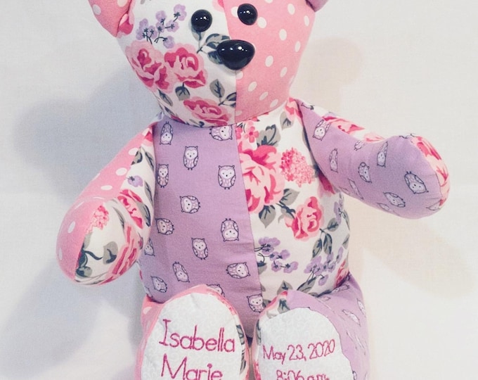 Memory Bear, Remembrance Bear, Custom Keepsake Bear, Memorial Bear ...