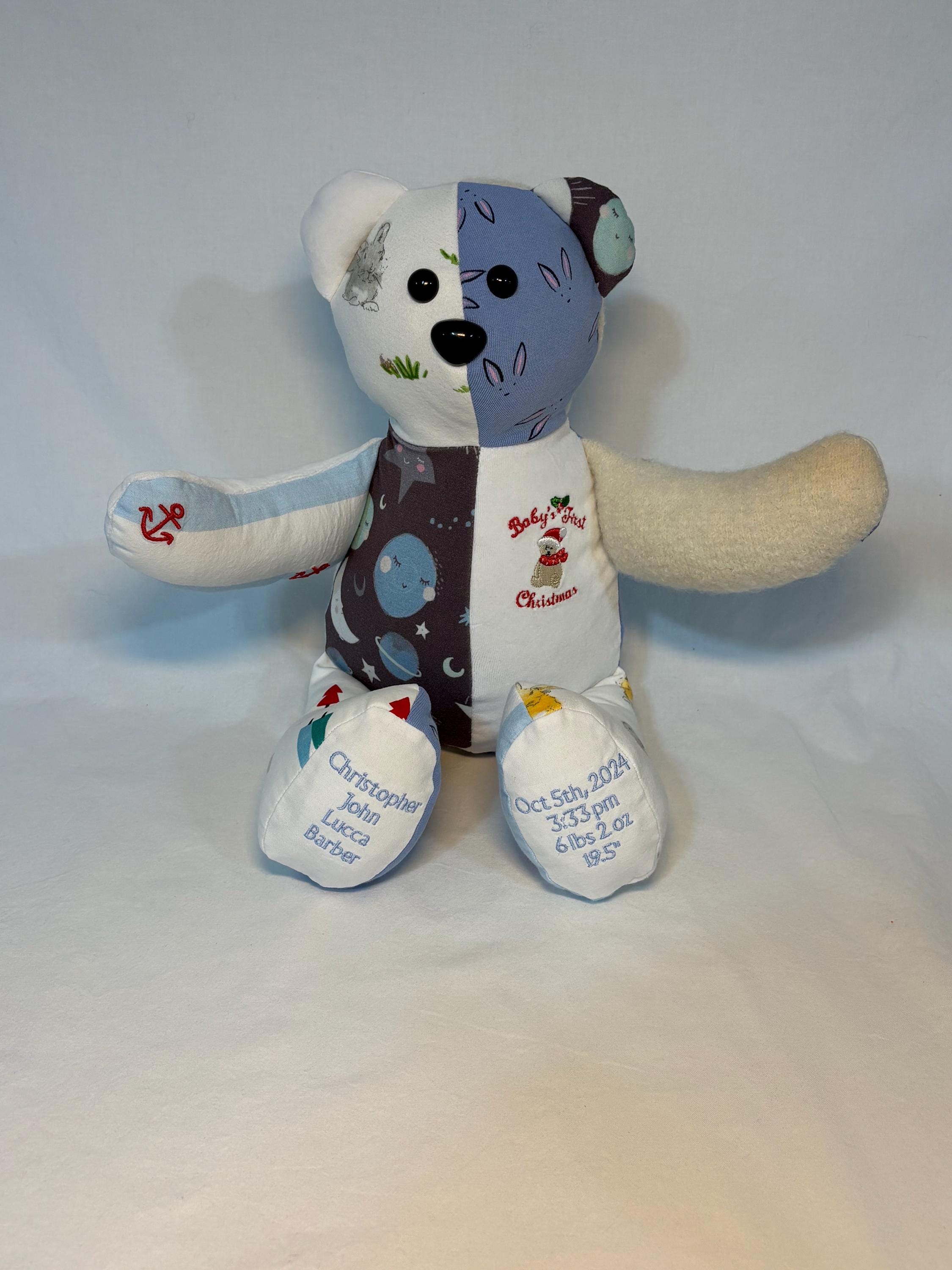 Memory Bear, Baby Clothes Bear, Custom Keepsake, Memorial Bear, Bear ...