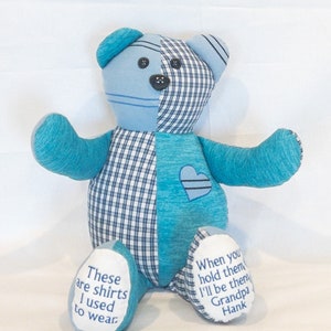 Memory Bear, Remembrance Bear, Custom Keepsake Bear, Memorial Bear ...