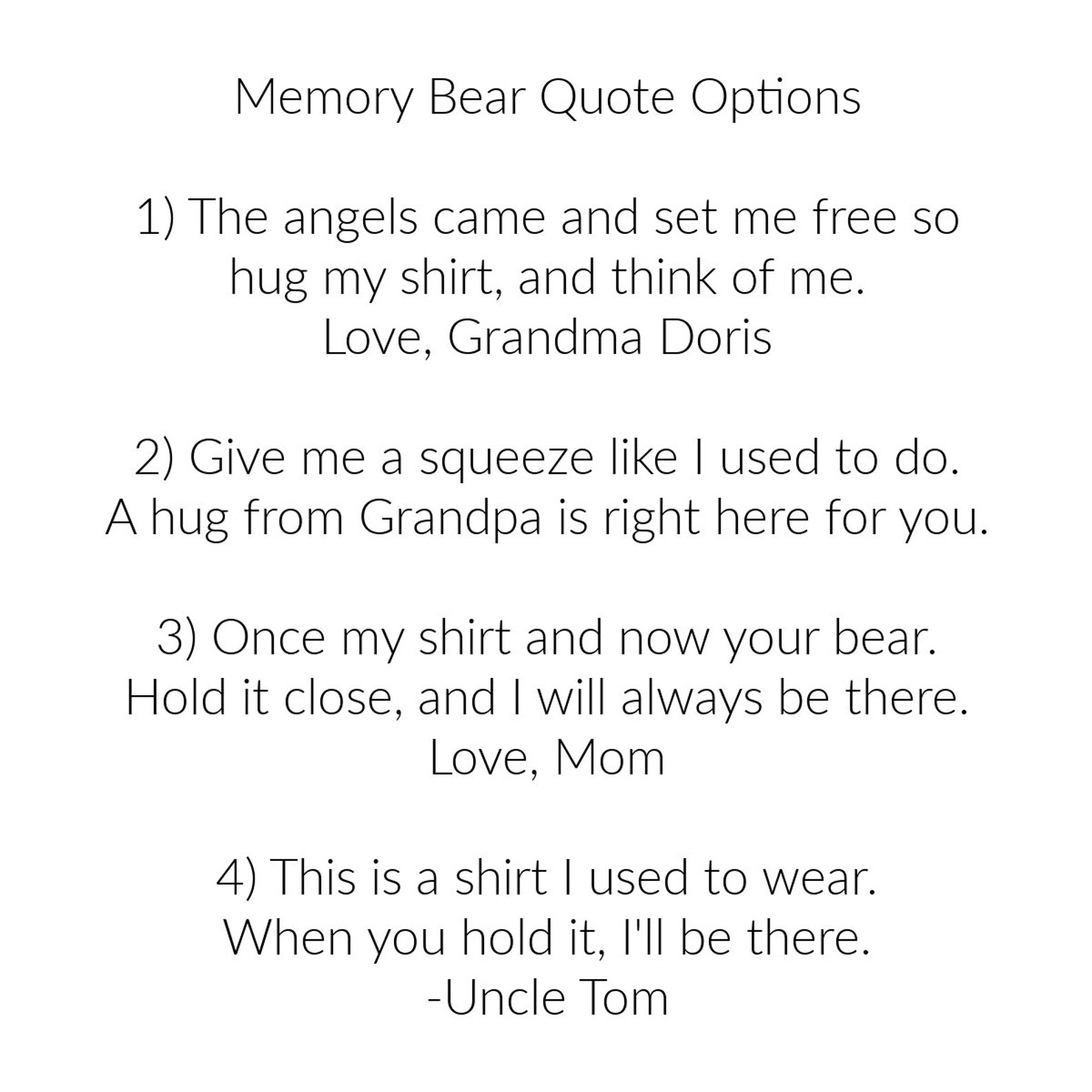 Memory Bear, Remembrance Bear, Custom Keepsake Bear, Memorial Bear ...