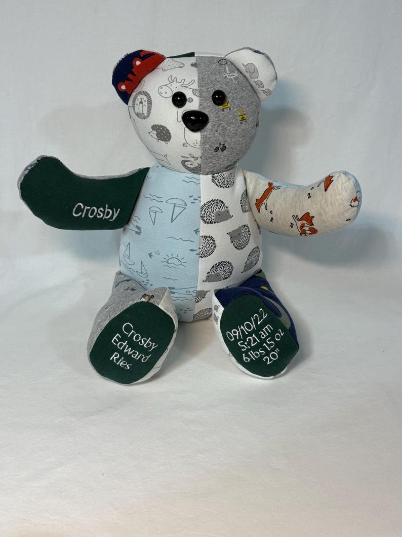 Memory Bear, Baby Clothes Bear, Custom Keepsake, Memorial Bear, Bear ...
