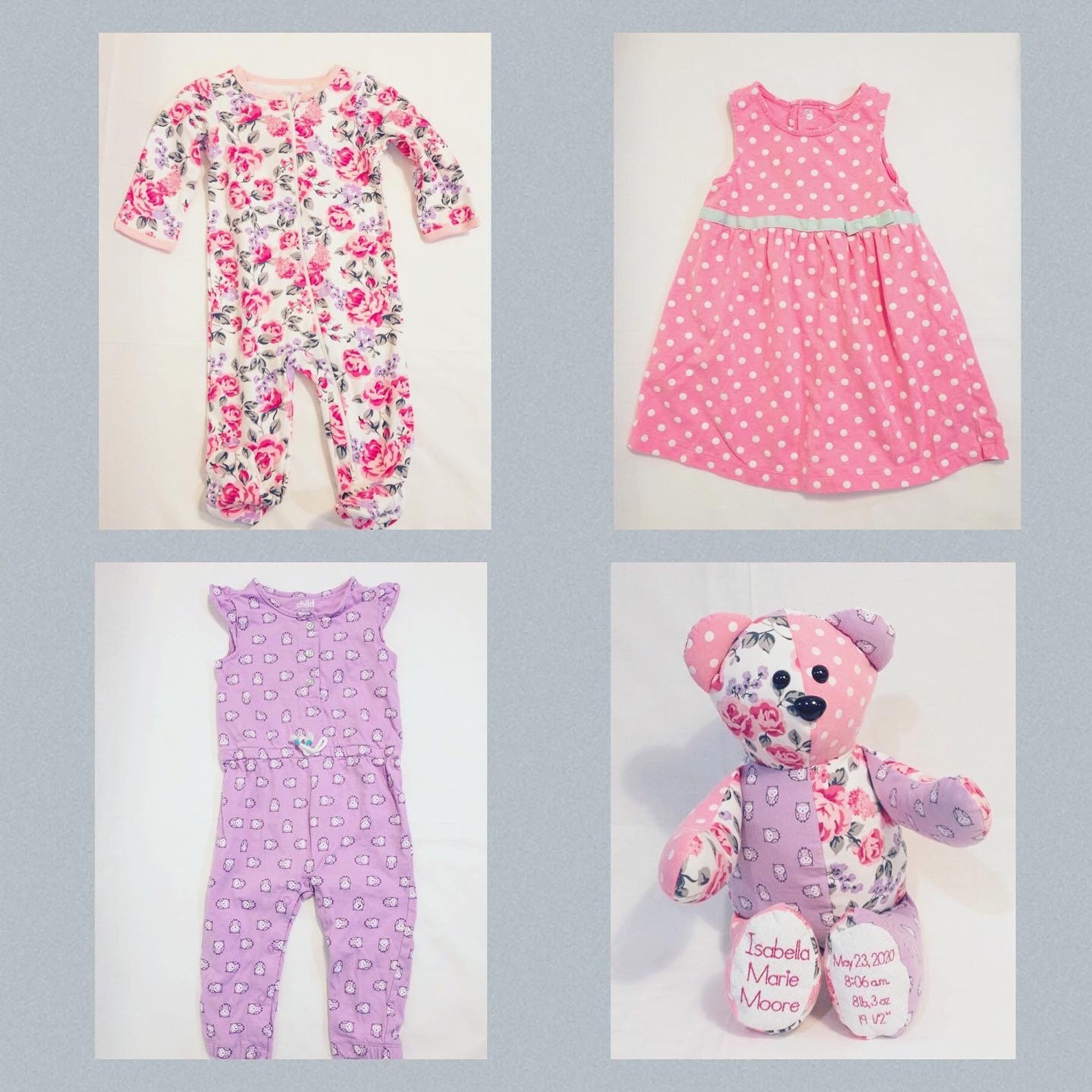 Memory Bear, Baby Clothes Bear, Custom Keepsake, Memorial Bear, Bear ...