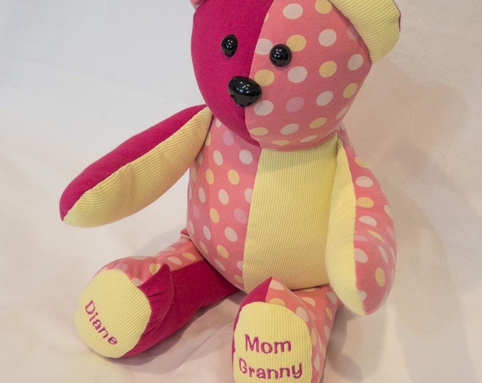 Memory Bear, Remembrance Bear, Custom Keepsake Bear, Memorial Bear, Stuffed Animal, Teddy Bear ...
