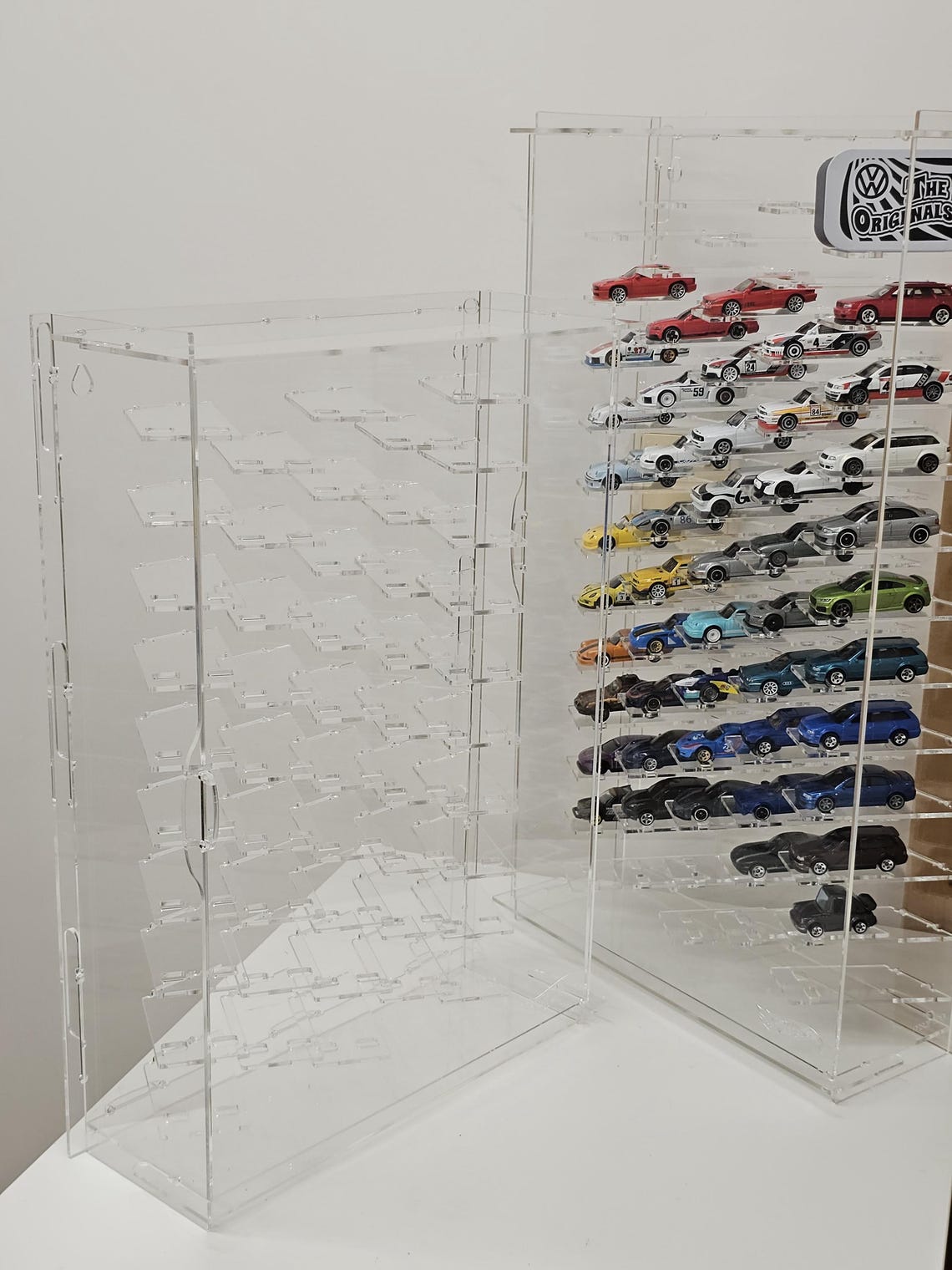 1:64 Scale Diecast Car Display Case – Clear Acrylic Vitrine Holds 60 ...