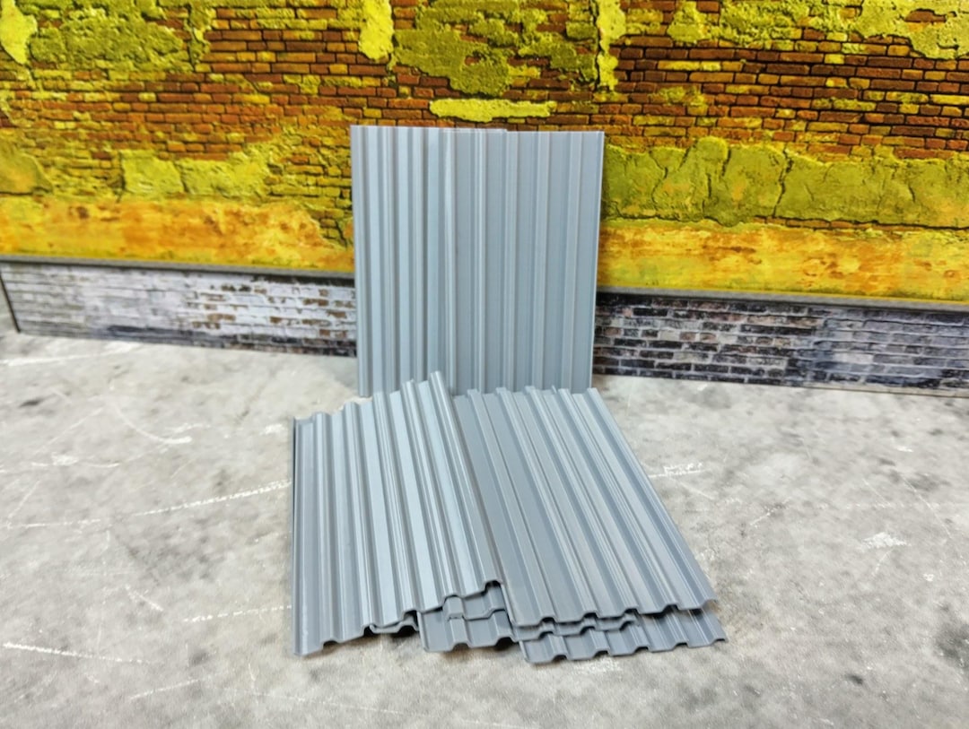 Corrugated Roofing Sheets 1:24 Scale – Diorama Building Parts Metal ...