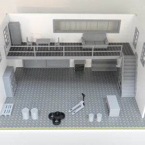 Scale 1:43 Two-floor Car Garage With Equipment Auto Service Car Model ...