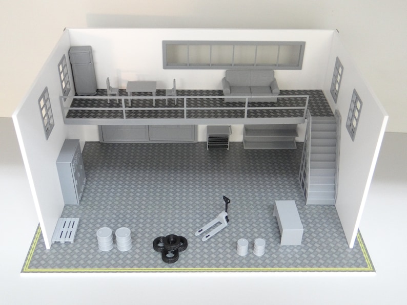 Scale 1:43 Two-floor Car Garage With Equipment Auto Service - Etsy