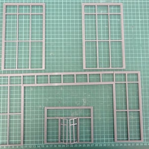 Scale 1:43 Doors / Windows Showroom Building Model Making Diorama Parts ...
