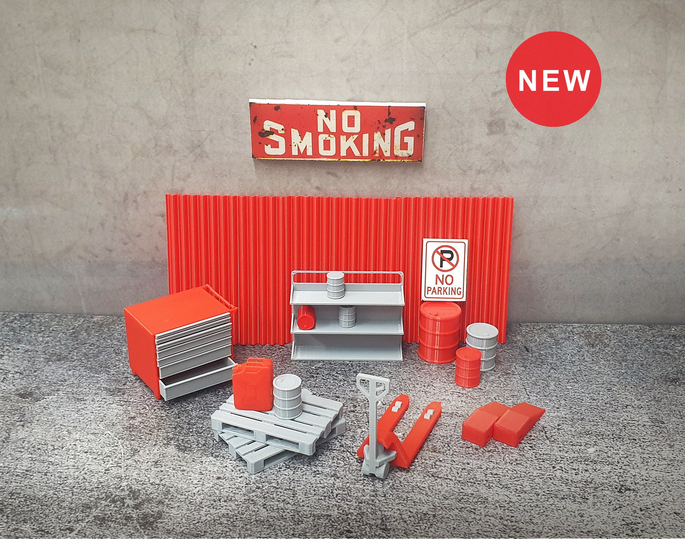 Diorama Car Garage Props Set. Scale 1:24. Diorama Garage Interior Scene ...