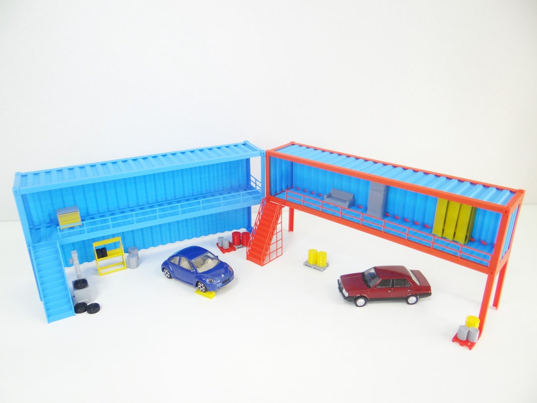 Scale 1:43 Diorama Two-floor Containers Garage Model Cars - Etsy