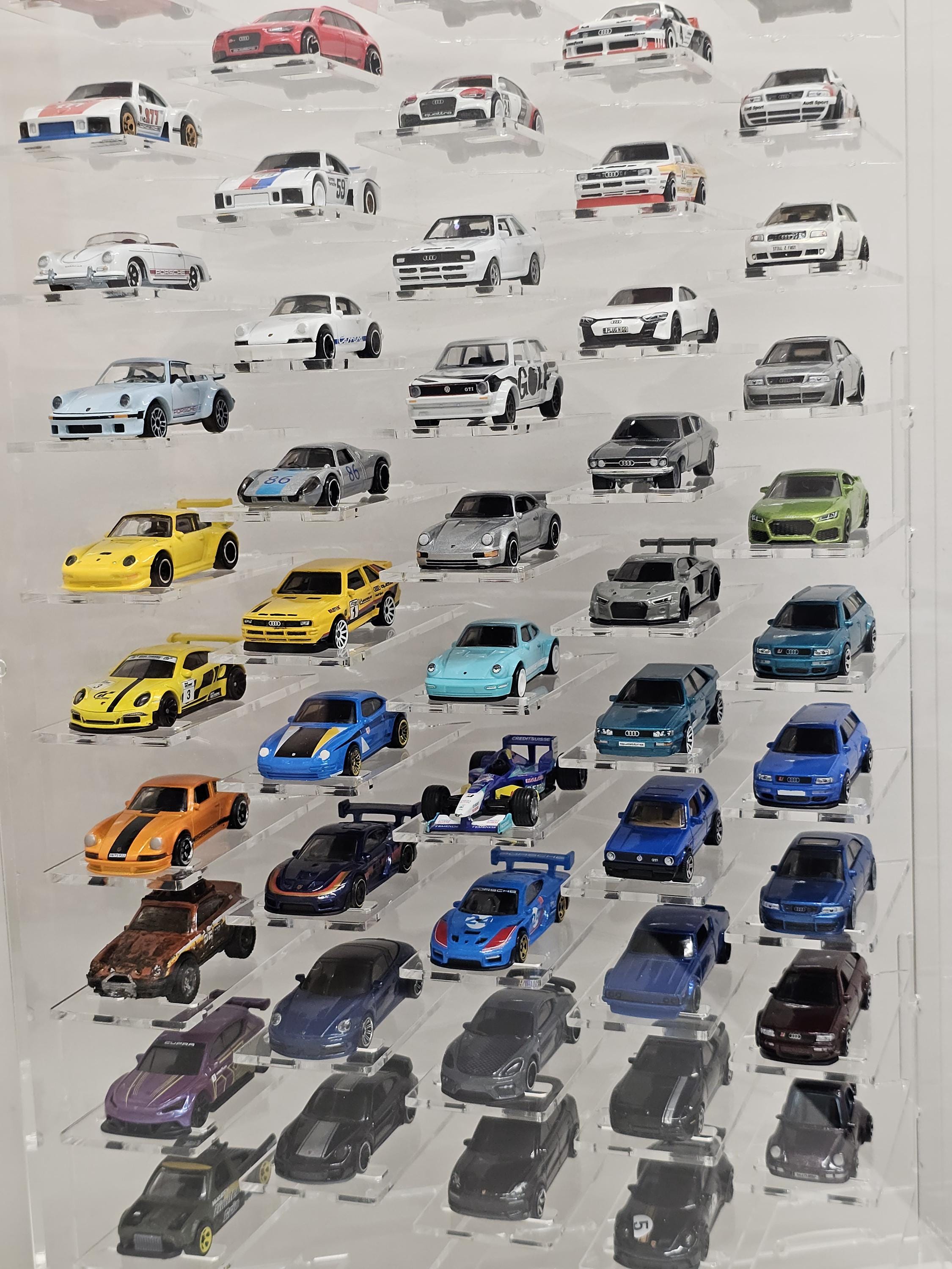 1:64 Scale Diecast Car Display Case – Clear Acrylic Vitrine Holds 60 ...