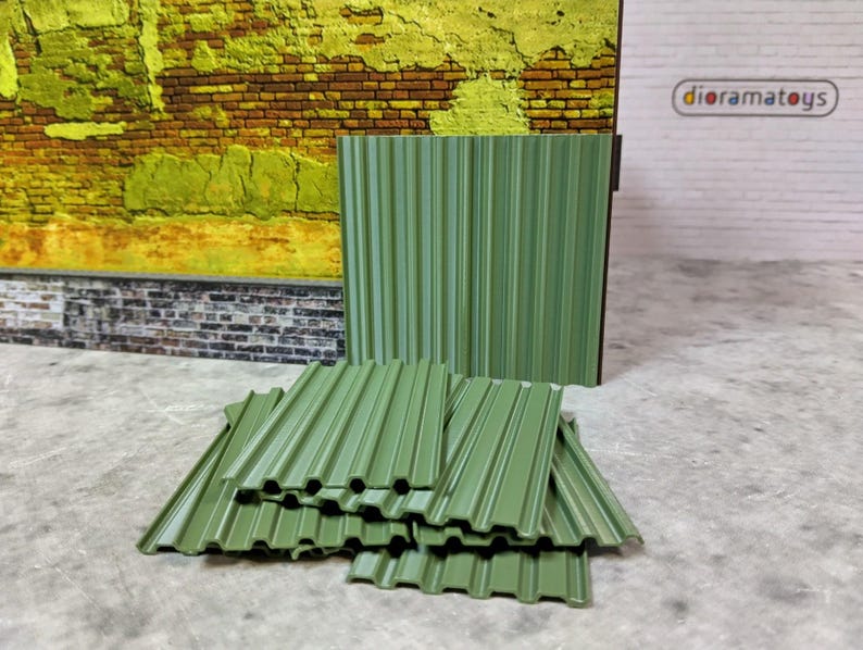 Corrugated Roofing Sheets 1:24 Scale – Diorama Building Parts Metal ...