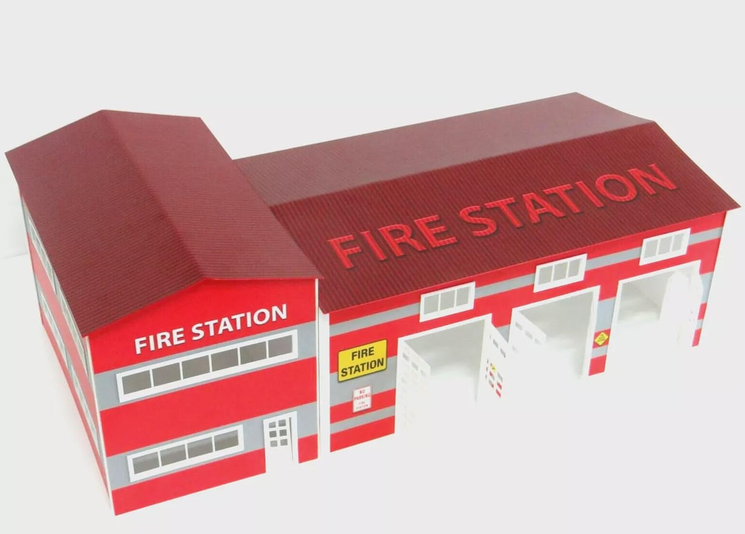 1:43 Scale Fire Station Diorama Model Kit - Fire Department Display - Etsy