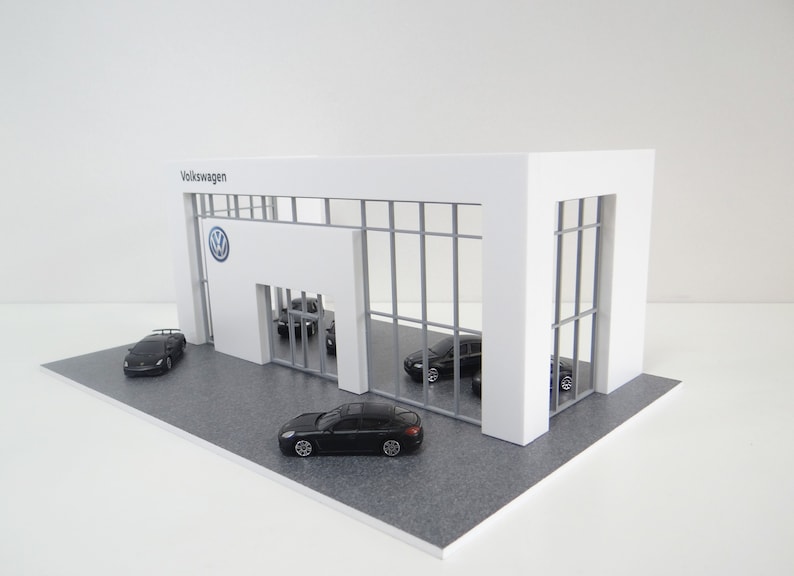 Car Showroom Diorama Model Kit 1:60–64 Scale – Miniature Car Shop ...