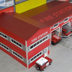 1:43 Scale Fire Station Diorama Model Kit - Fire Department Display - Etsy