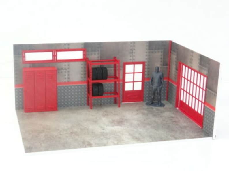 Scale 1:24 Diorama Garage With metal Walls Diorama Model Kit Model Cars ...