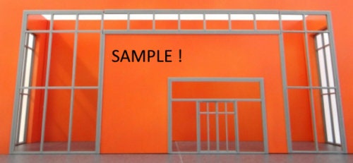 Scale 1:43 Doors / Windows Showroom Building Model Making Diorama Parts ...