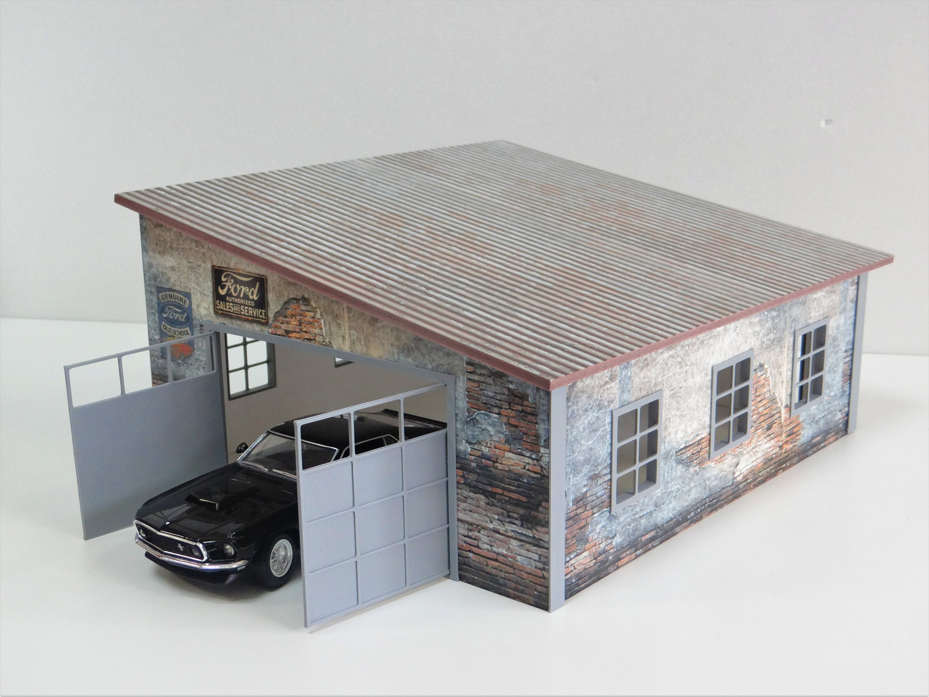 Scale 1:24 Diorama old Garage Diorama Model Kit Die-cast Car Model ...