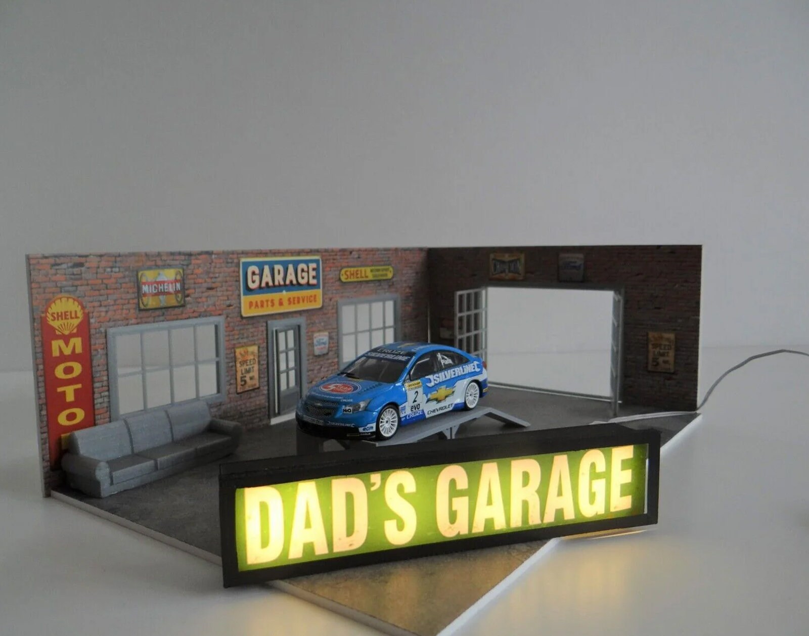 LED Light Box Sign. Scale 1:24. Diorama Illuminated Advertising Sign ...