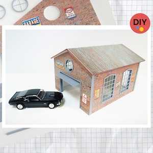 DIY Garage Model Scale 1:24-diorama Kit Miniature Cars Display Size 1/ ...
