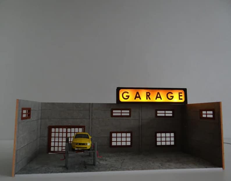 LED Light Box Sign. Scale 1:24. Diorama Illuminated Advertising Sign ...